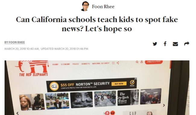 "Fake News" Resources - Teaching Kids News